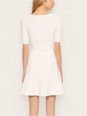 Club Monaco | Dresses | Club Monaco White Ribbed Fitandflare Mini Dress ...